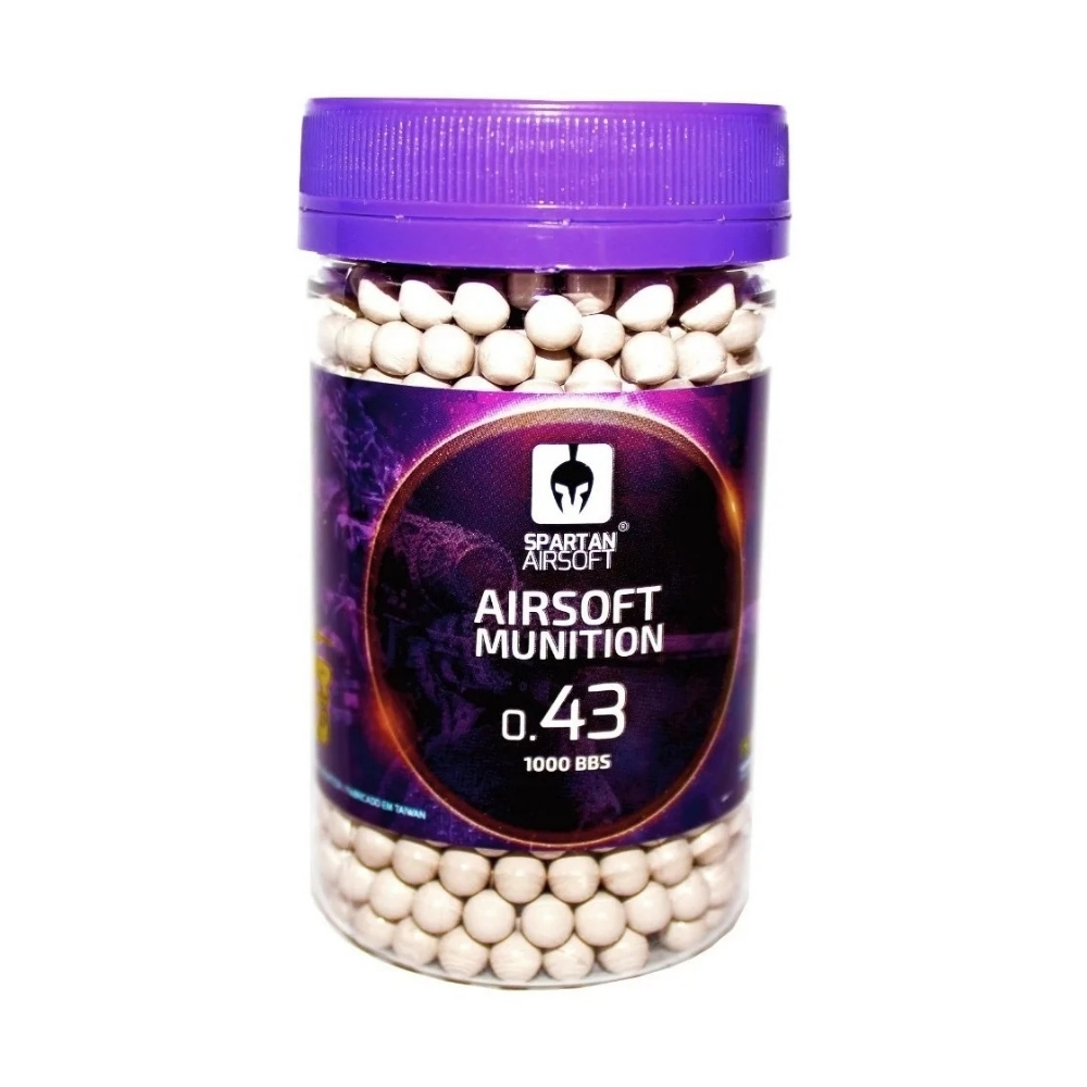 Esferas de Plástico (BB's) 5.95MM 0,43G pote com 1000 - Spartan - Beartac